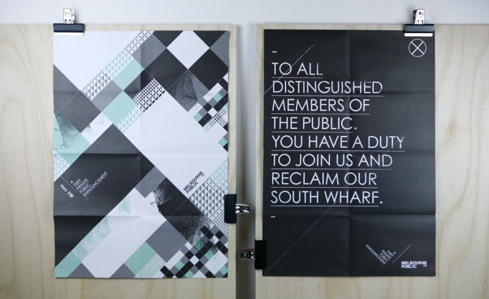 Invite and poster design for the Melbourne Public event launch